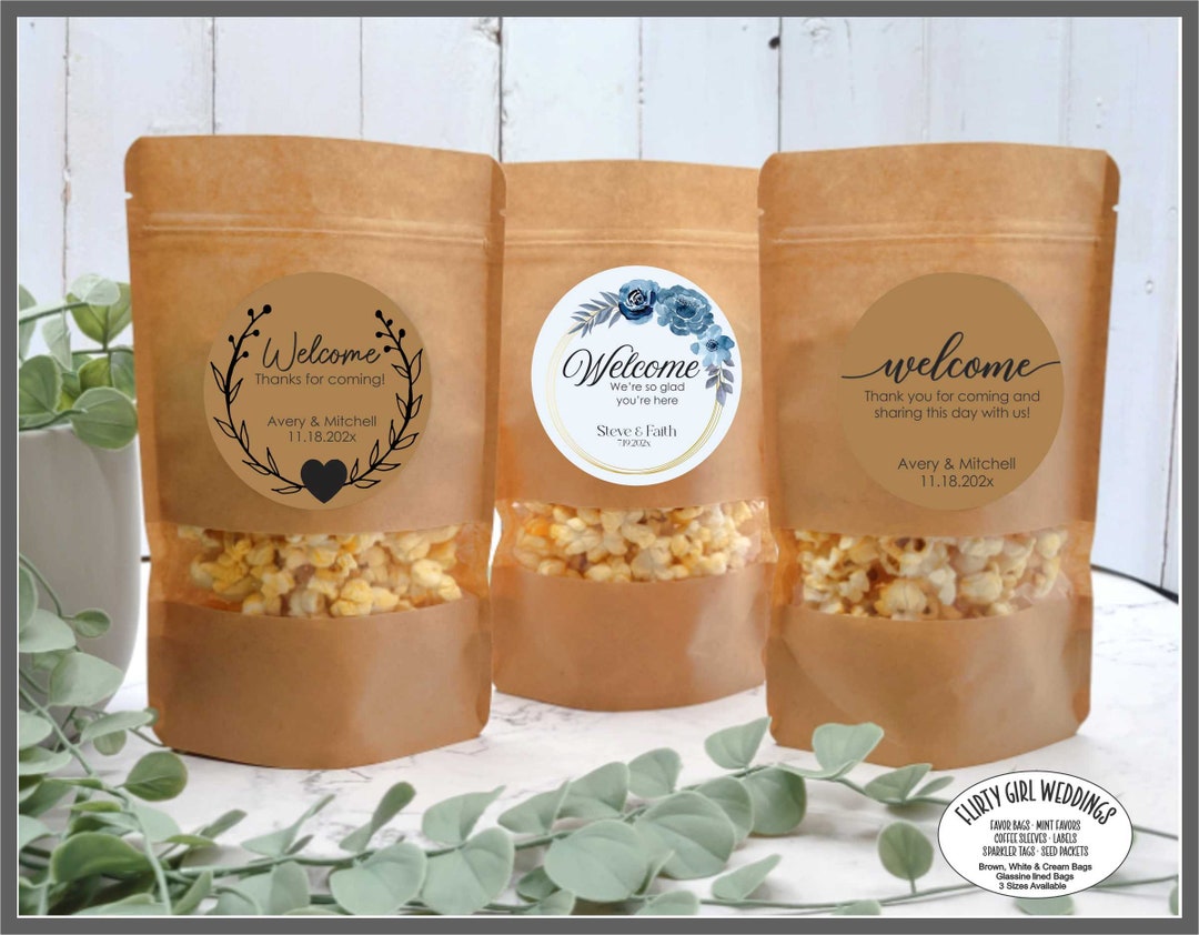 Wedding Favor Bags, Welcome Bags, Favors Midnight Snack, Wedding Snack ...