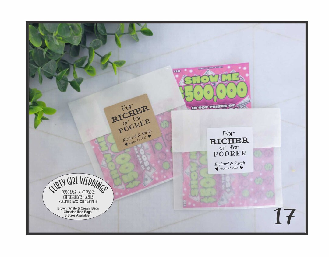 Lottery Ticket Favors Custom Labels & Bags DIY Party Favors Lotto ...