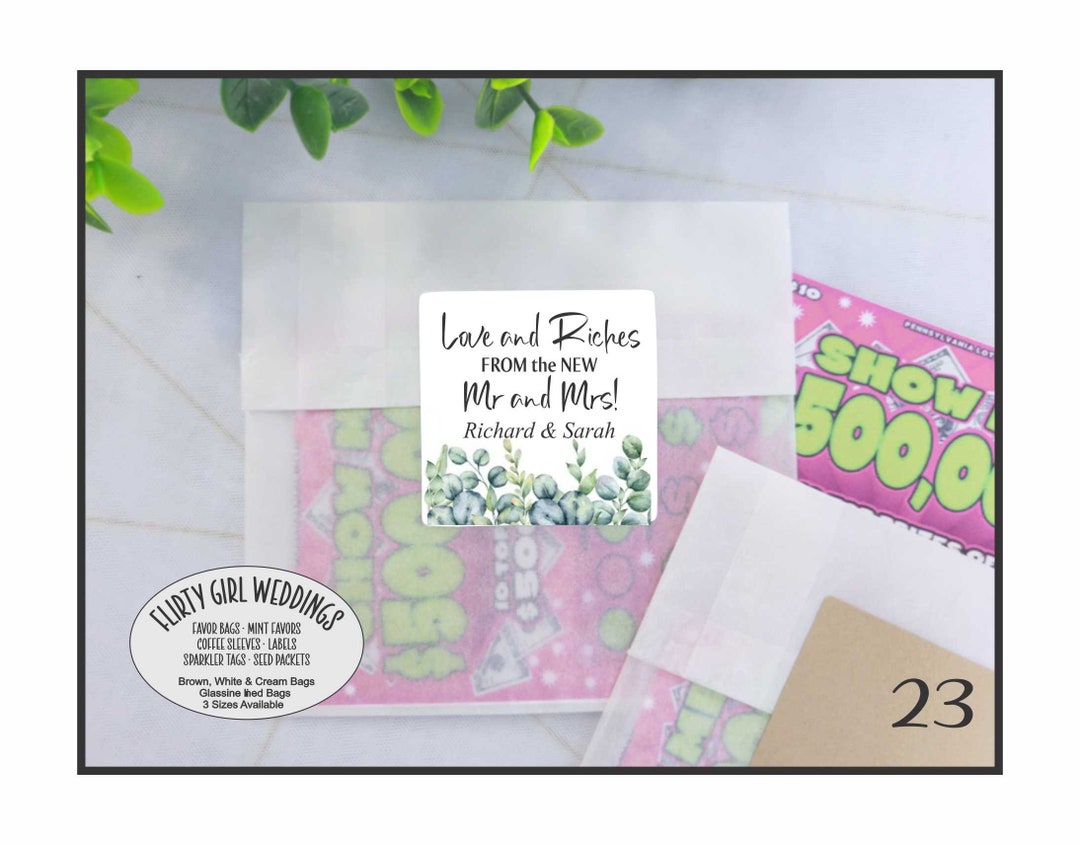 Lottery Ticket Favors Custom Labels & Bags DIY Party Favors Lotto ...