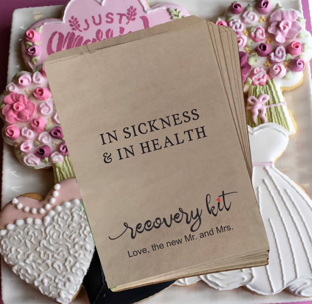 Personalized Recovery Kit Bags, in Sickness and in Health Wedding Bags ...