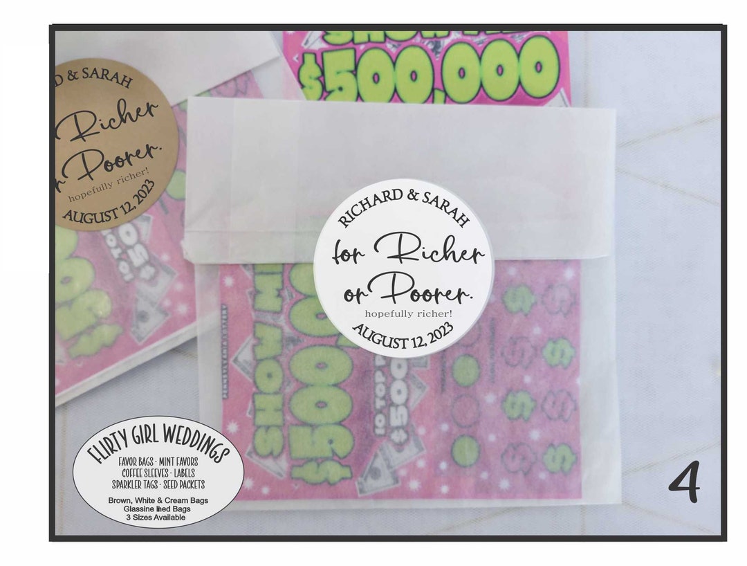 Lottery Ticket Favors Custom Labels & Bags DIY Party Favors Lotto ...