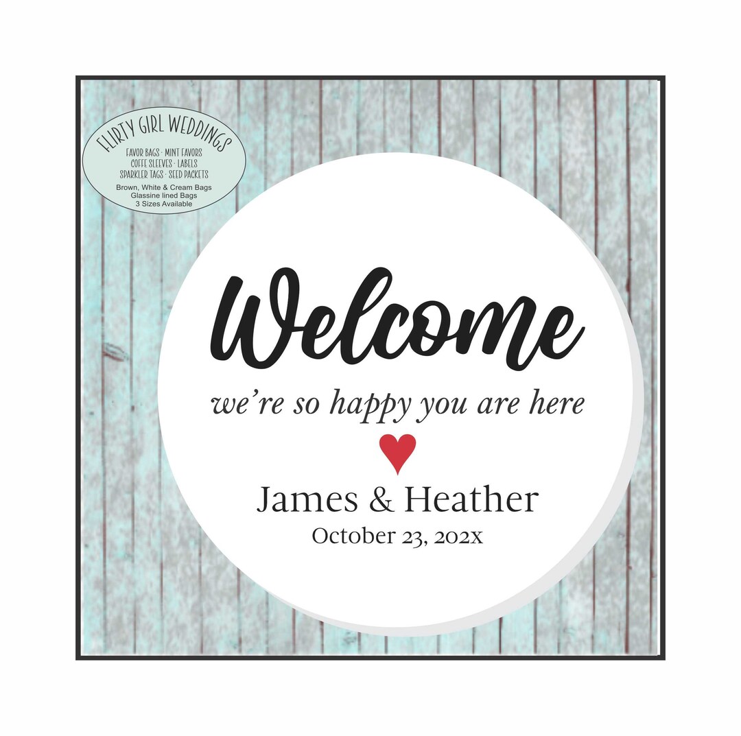 Wedding Welcome Stickers, Welcome Bag Label, Welcome Box Label, Hotel ...