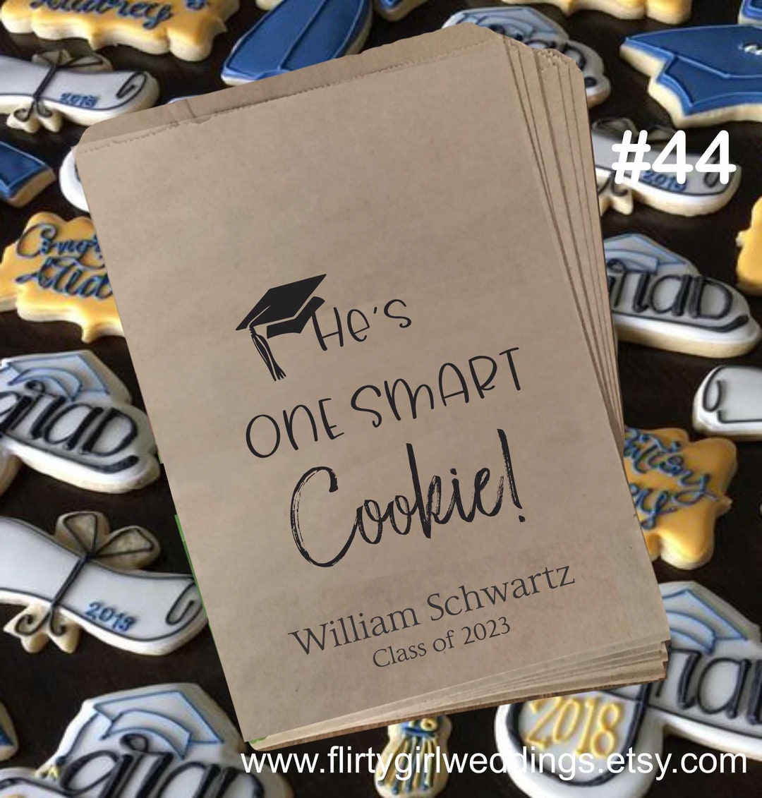 Graduation Favor Bags, One Smart Cookie Bags, Cookie Favor Bags, One ...
