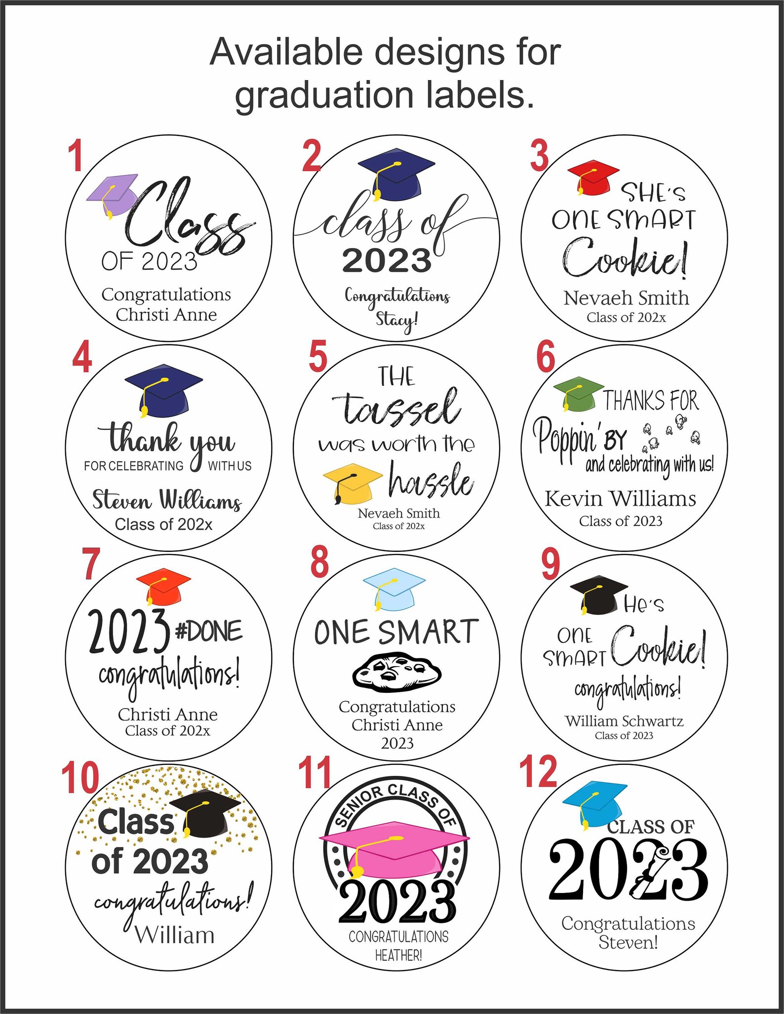 Graduation Labels 2023 Stickers Graduation Party Stickers - Etsy