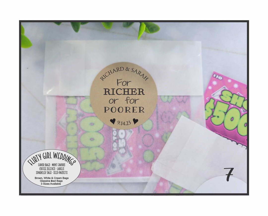 Lotto Favor Stickers, for Richer or Poorer, Thanks a Lotto, Lotto ...