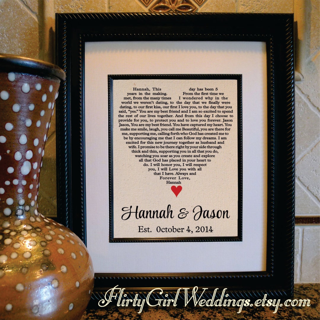 Wedding Vow Keepsake Wedding Vow Gift Personalized Gifts for Couple ...