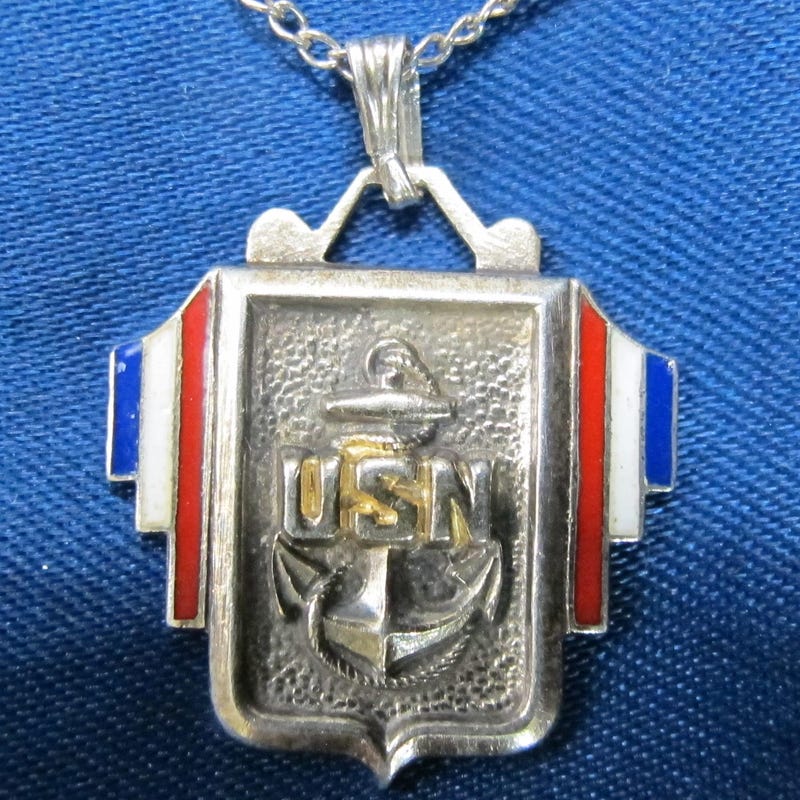 Navy Necklace - Etsy