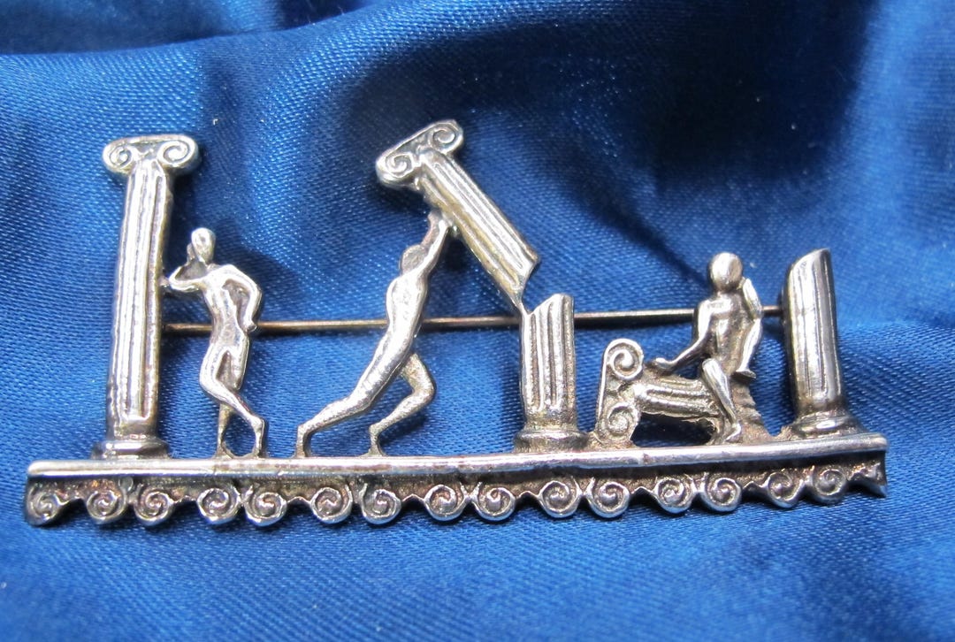 Taxco Mexico Humorous Greek Columns Pin Brooch 16.6 Grams - Etsy