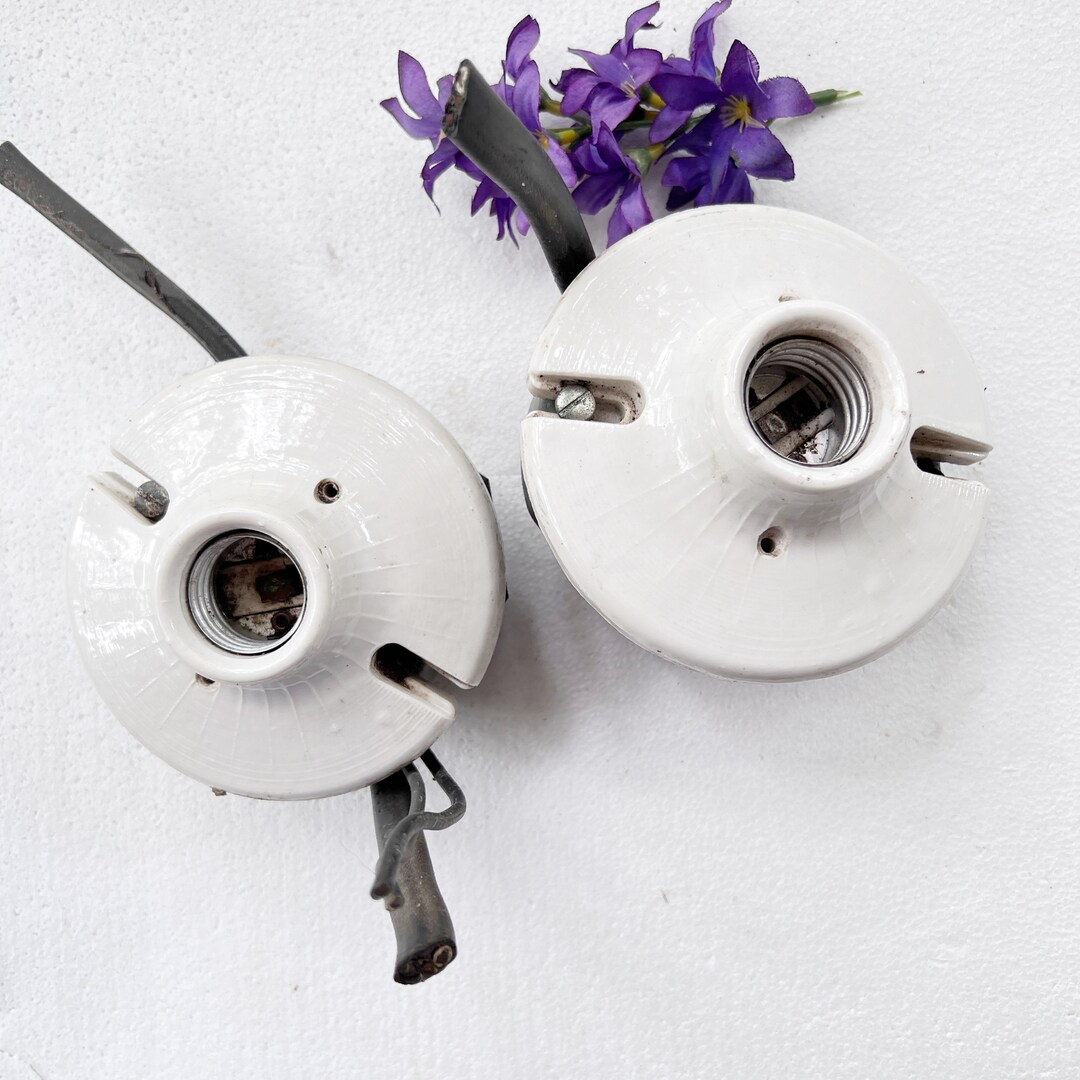Vintage Porcelain Light Socket With Connection Box Attached for Craft ...