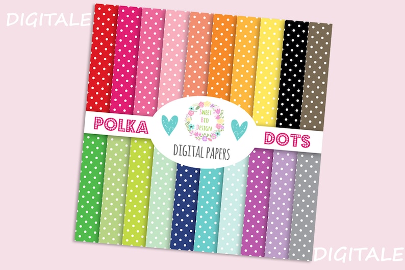 Set of 20 DIGITAL Polka Dots Images - Etsy