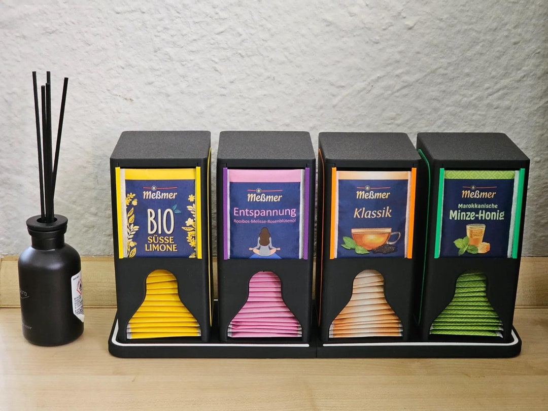 Customizable Tea Bag Dispenser Set of Four With Base - Etsy
