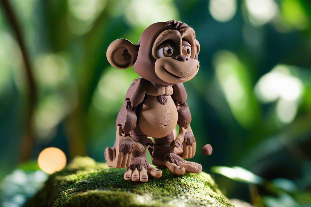 Large 3D Printed Articulated Monkey – Flexible Fidget Toy and Jungle ...