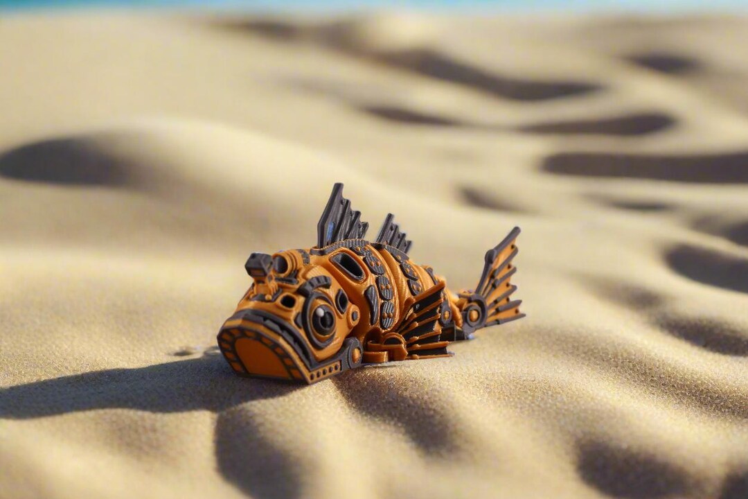 3D Printed Articulated Cyber Fish – Futuristic Robotic Fidget Toy ...