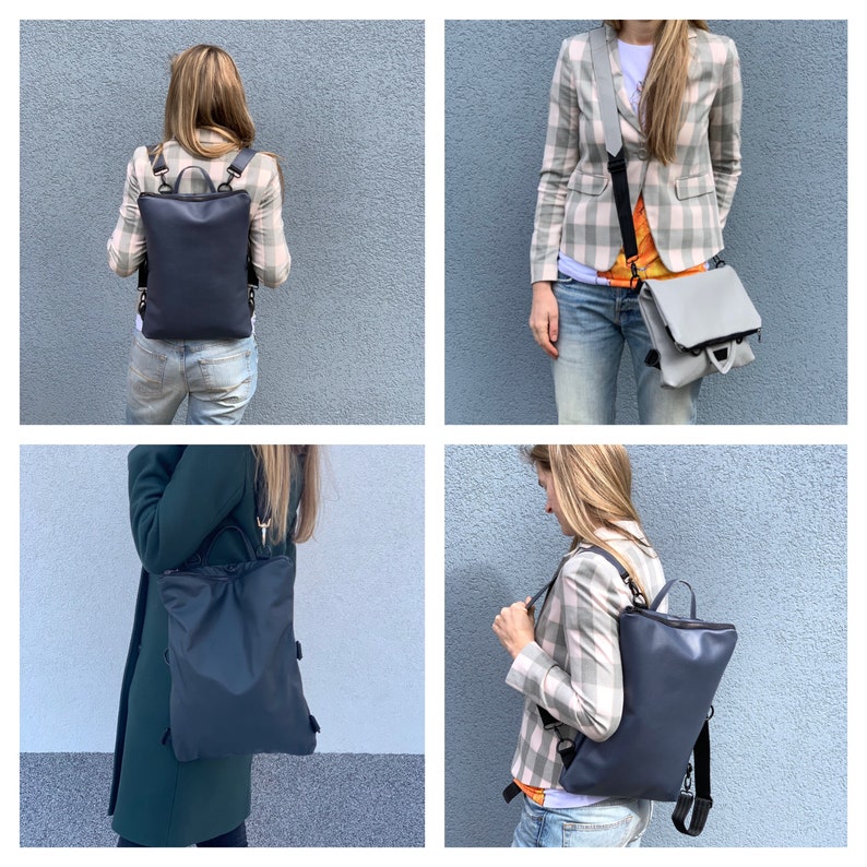 Black Backpack 4 in 1, Convertible Backpack, Backpack 4 Ways 3 Pockets ...