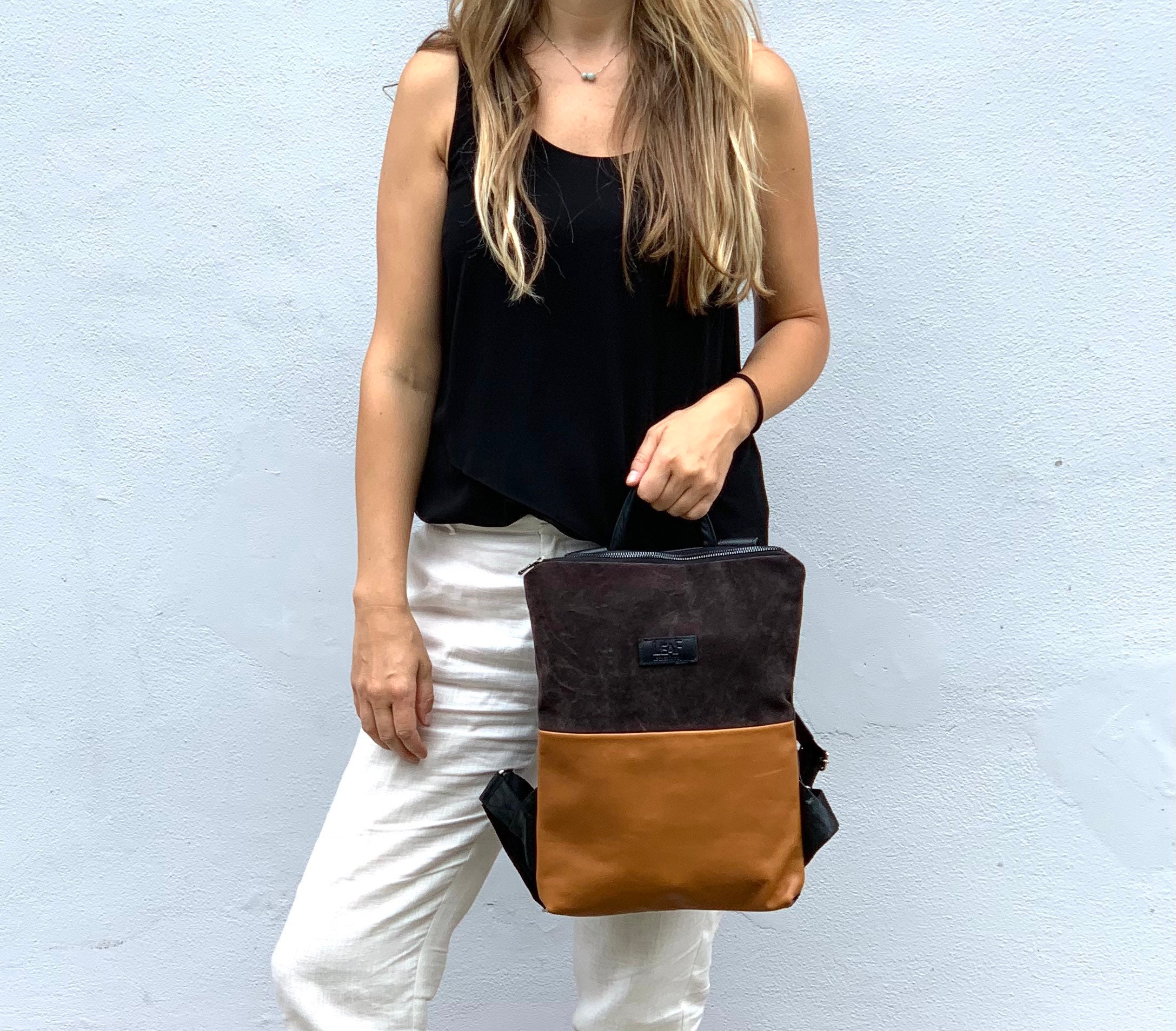 Mini Backpack Upcycled Backpack Leather Backpack Women | Etsy