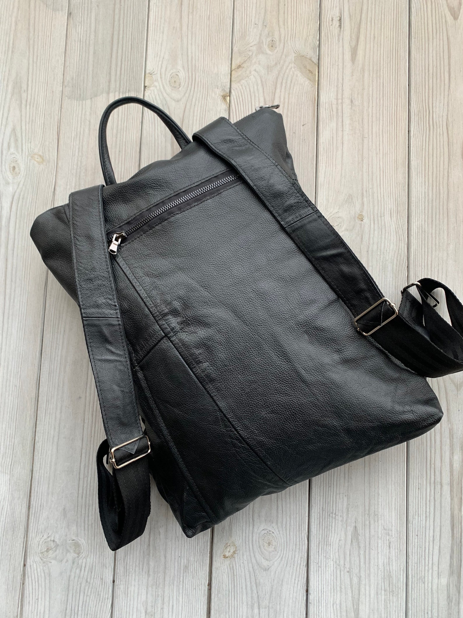 Oversized Leather Backpack Unisex Extravagant Upcycled | Etsy