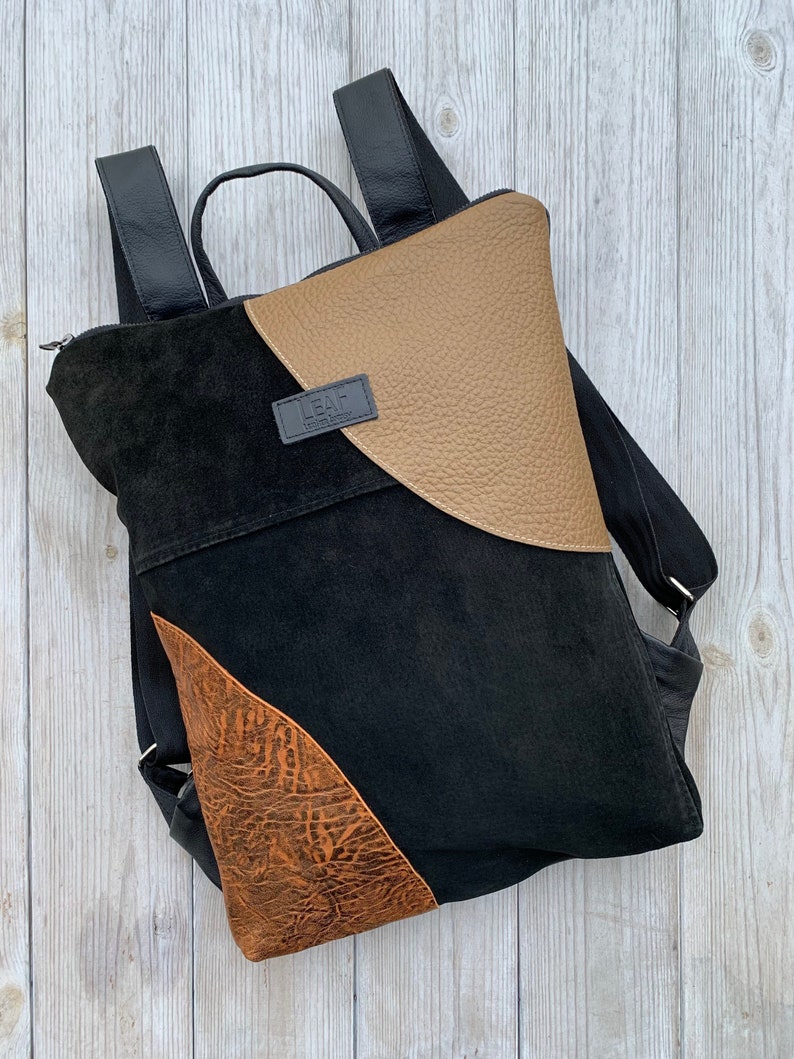 Oversized Leather Backpack Unisex Extravagant Upcycled - Etsy