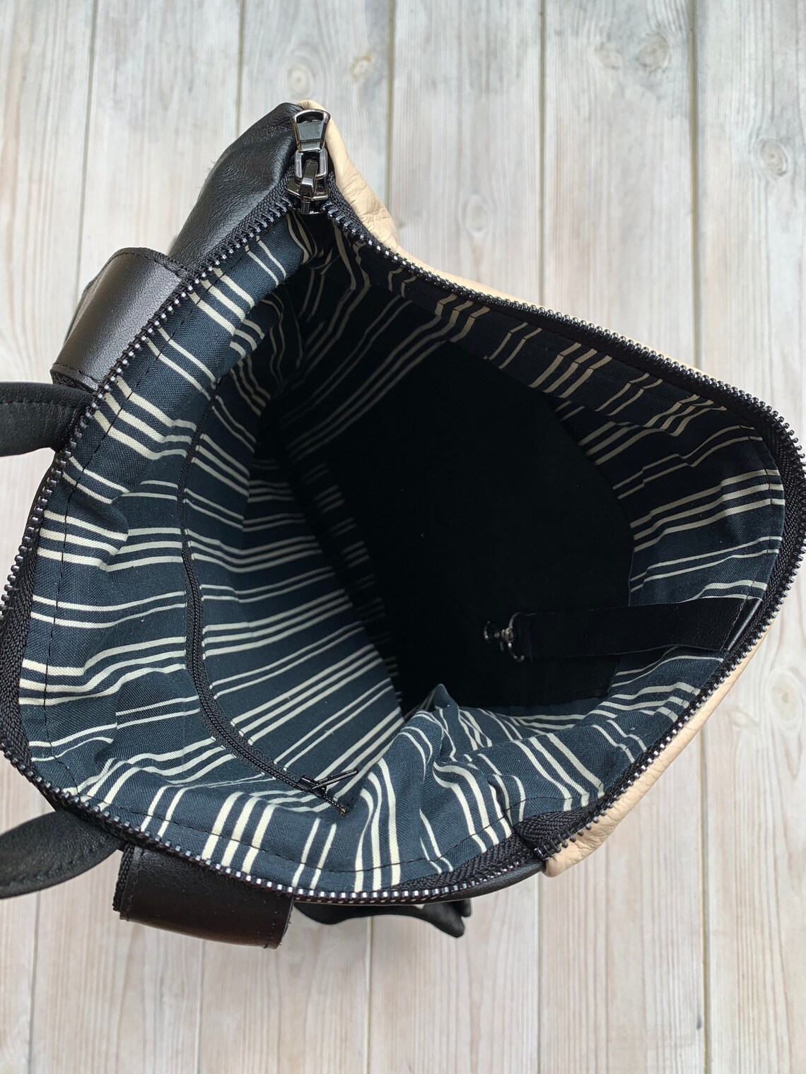 Zero Waste Backpack Upcycled Leather Backpack Black | Etsy