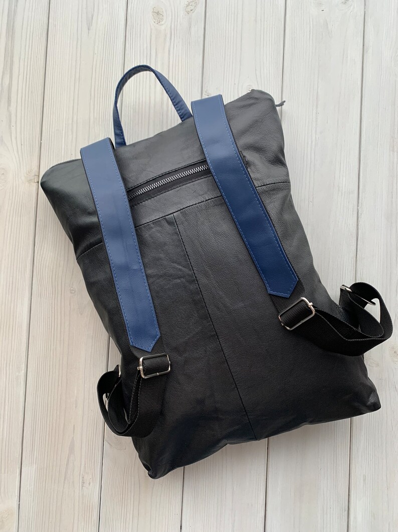 Recycled Leather Backpack Made From Leather Jackets Upcycled - Etsy