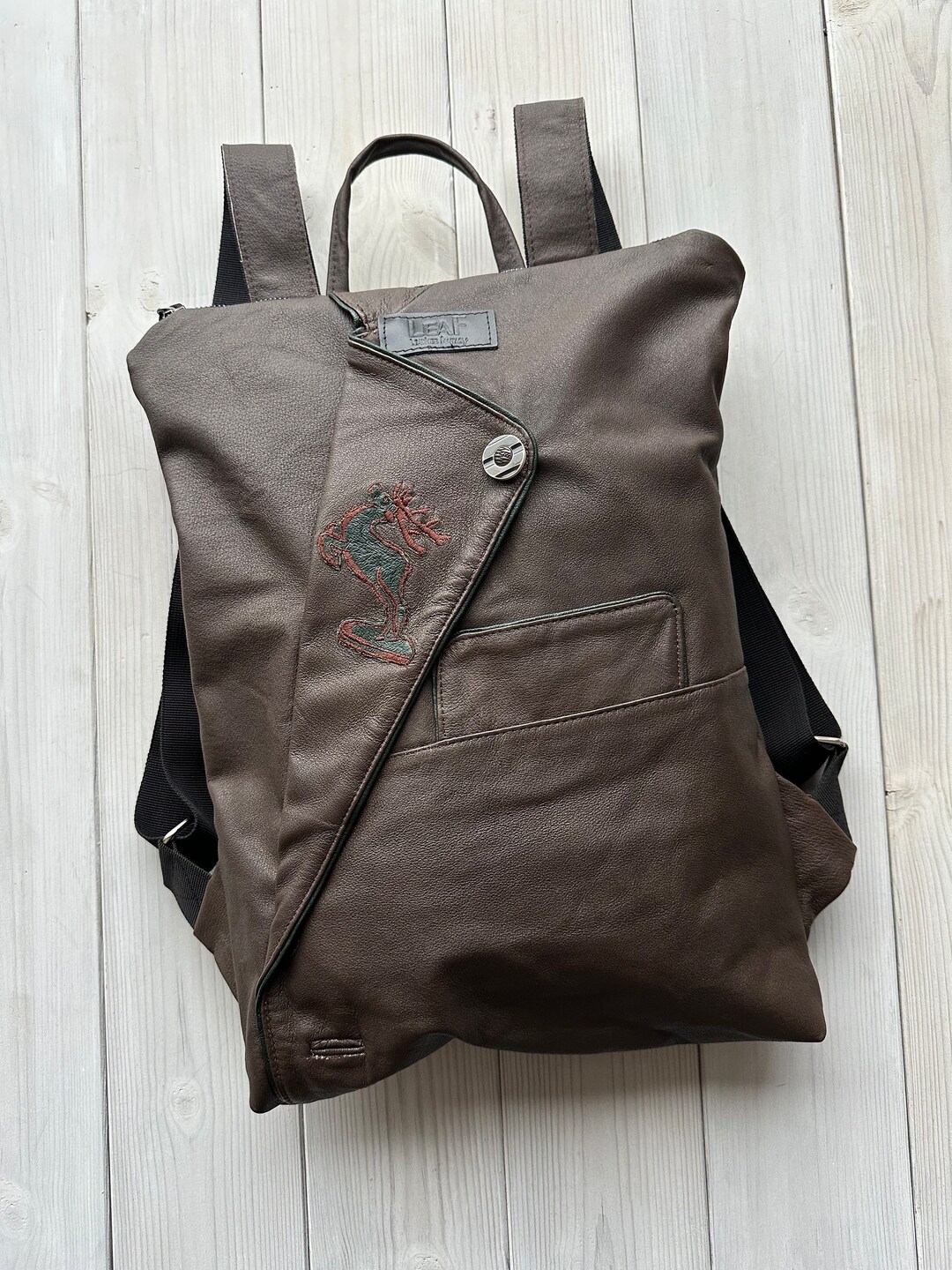 Brown Backpack Purse, Leather Backpack, Upcycled Backpack, Repurposed ...