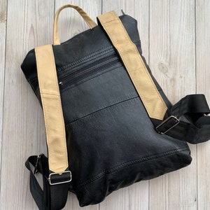 Upcycled Backpack Recycled Backpack Jacket Backpack Leather | Etsy