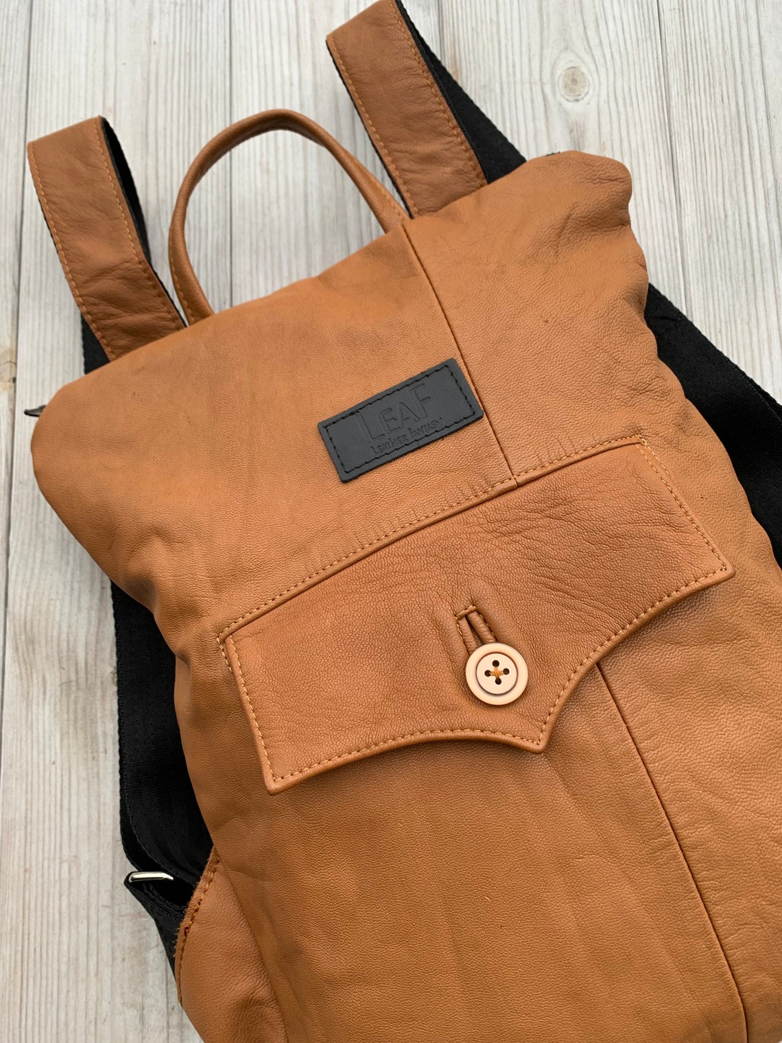 Brown Backpack Small Leather Backpack Upcycled Leather - Etsy