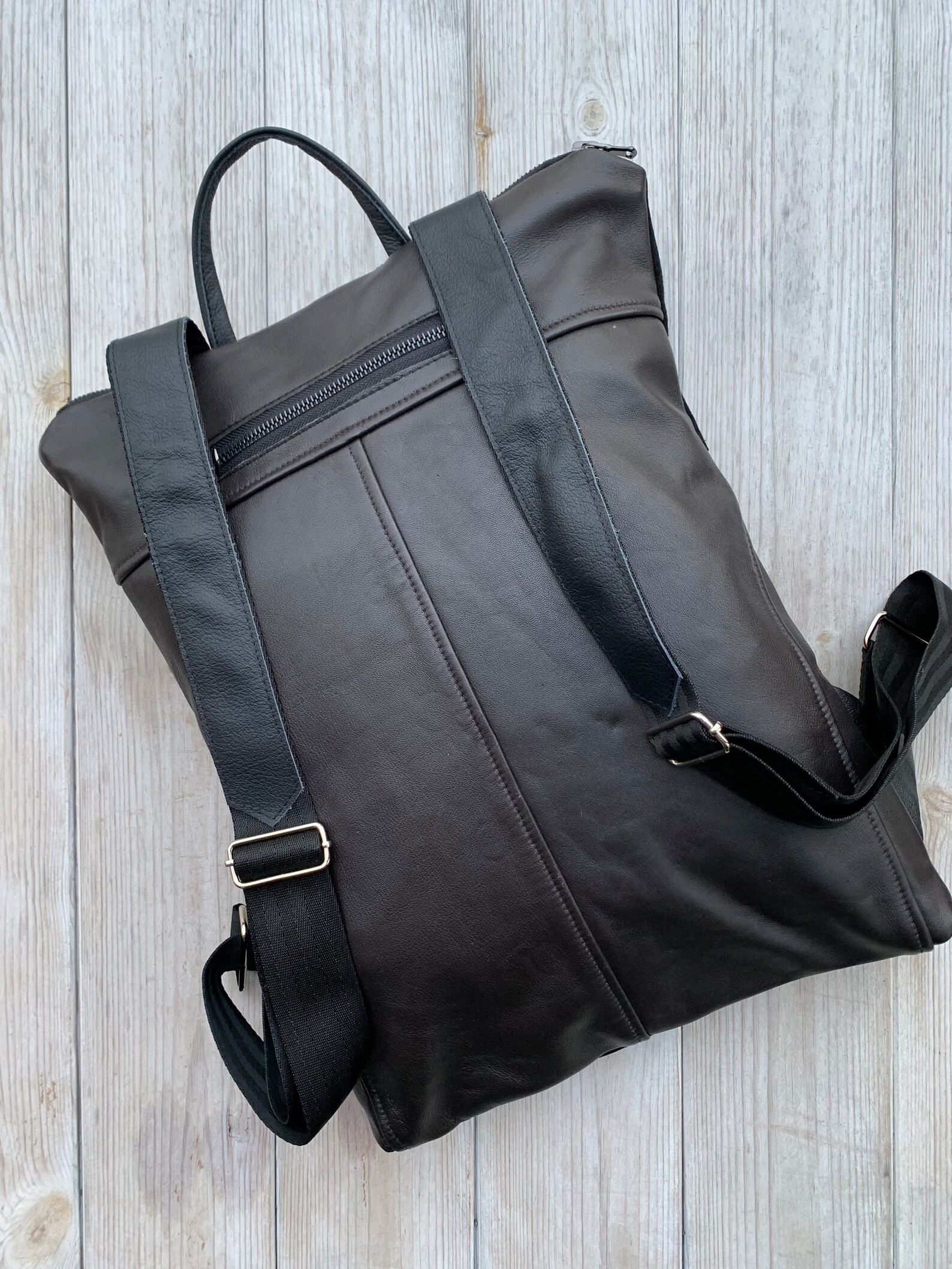 Oversized Leather Backpack Unisex Extravagant Upcycled - Etsy