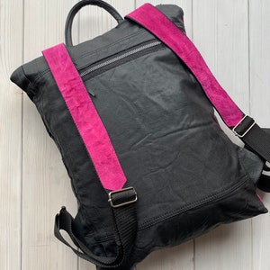 Upcycled Purple Leather Backpack - Etsy