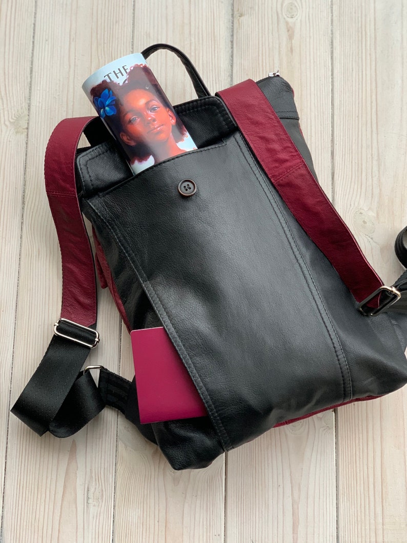 Upcycled Backpack Recycled Backpack Lilac Backpack Leather | Etsy
