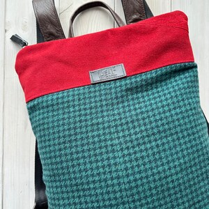 Burnt Red Leather Backpack, Upcycled Backpack, Leather Clutch, Minimal ...
