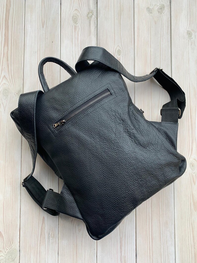 Leather Backpack Black Backpack Women Backpack Laptop | Etsy