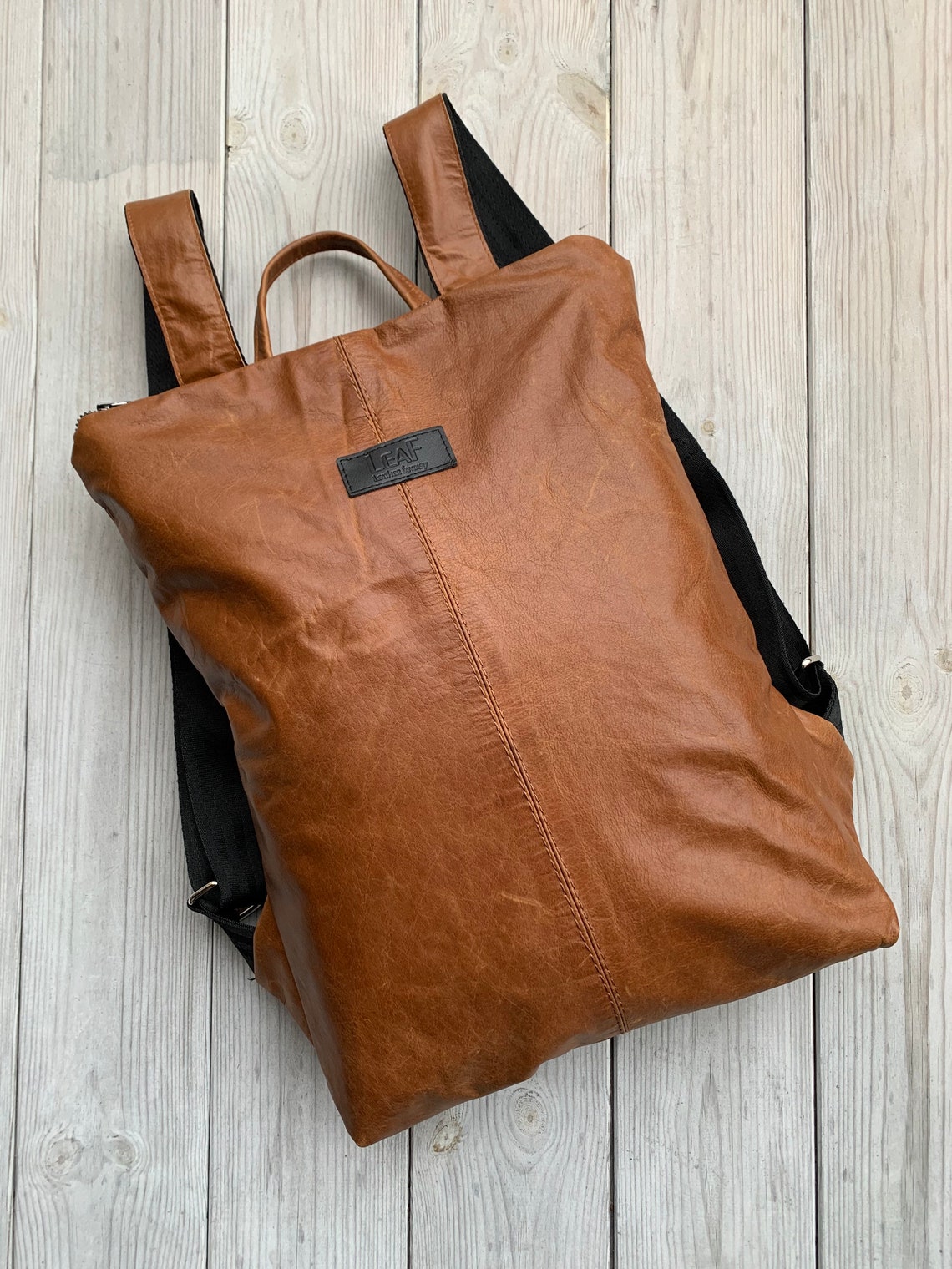 Brown Leather Backpack Leather Backpack Purse Convertible | Etsy