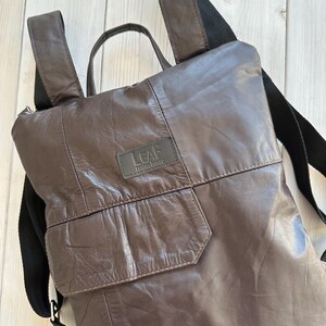 Discarded Backpack, Leather Backpack, Upcycled Backpack, Rucksack ...