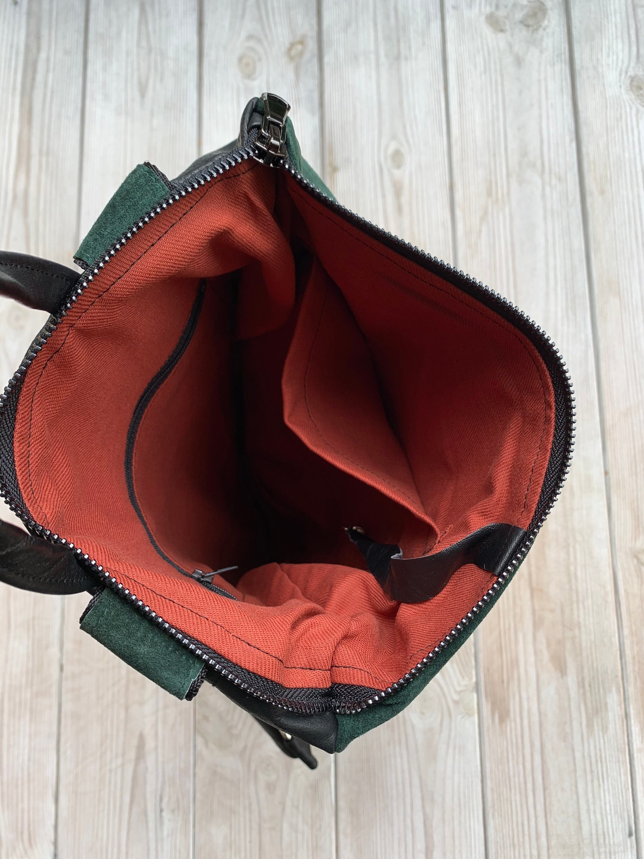 Green Reclaimed Leather Bag Repurposed Leather Backpack - Etsy