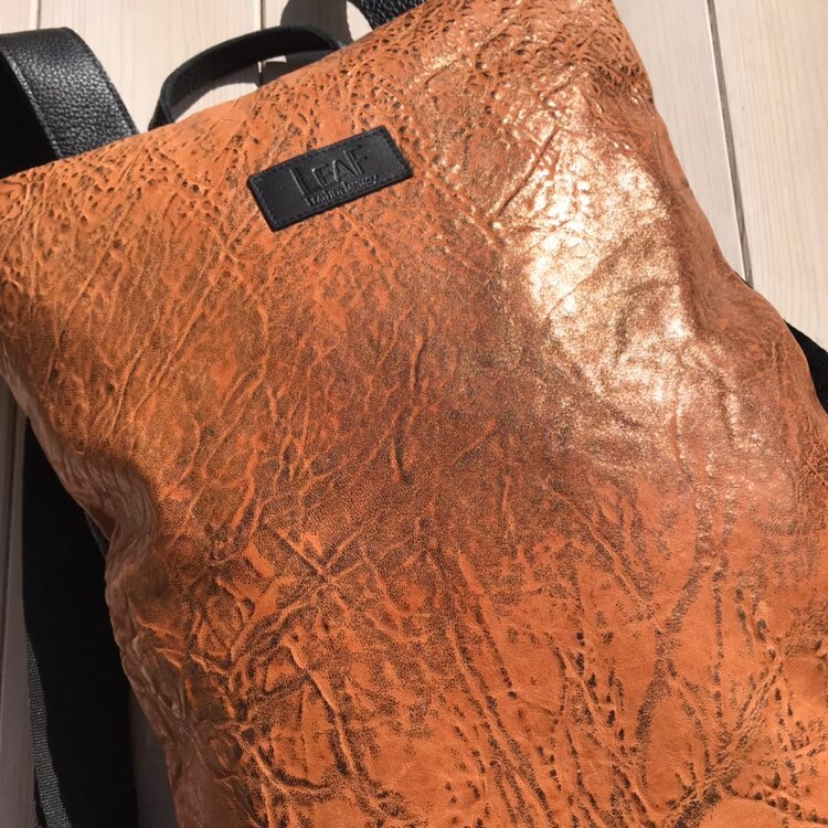 Brown Backpack Small Leather Backpack Upcycled Leather | Etsy