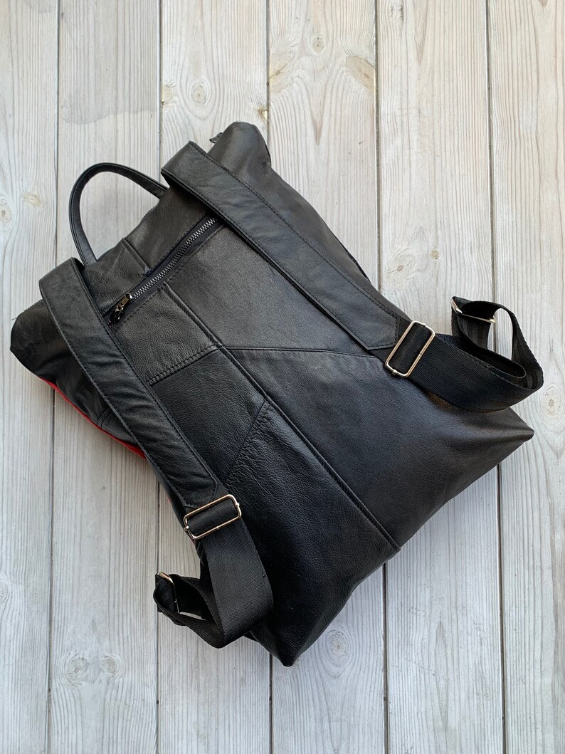 Burnt Red Leather Backpack Upcycled Backpack Leather Clutch - Etsy