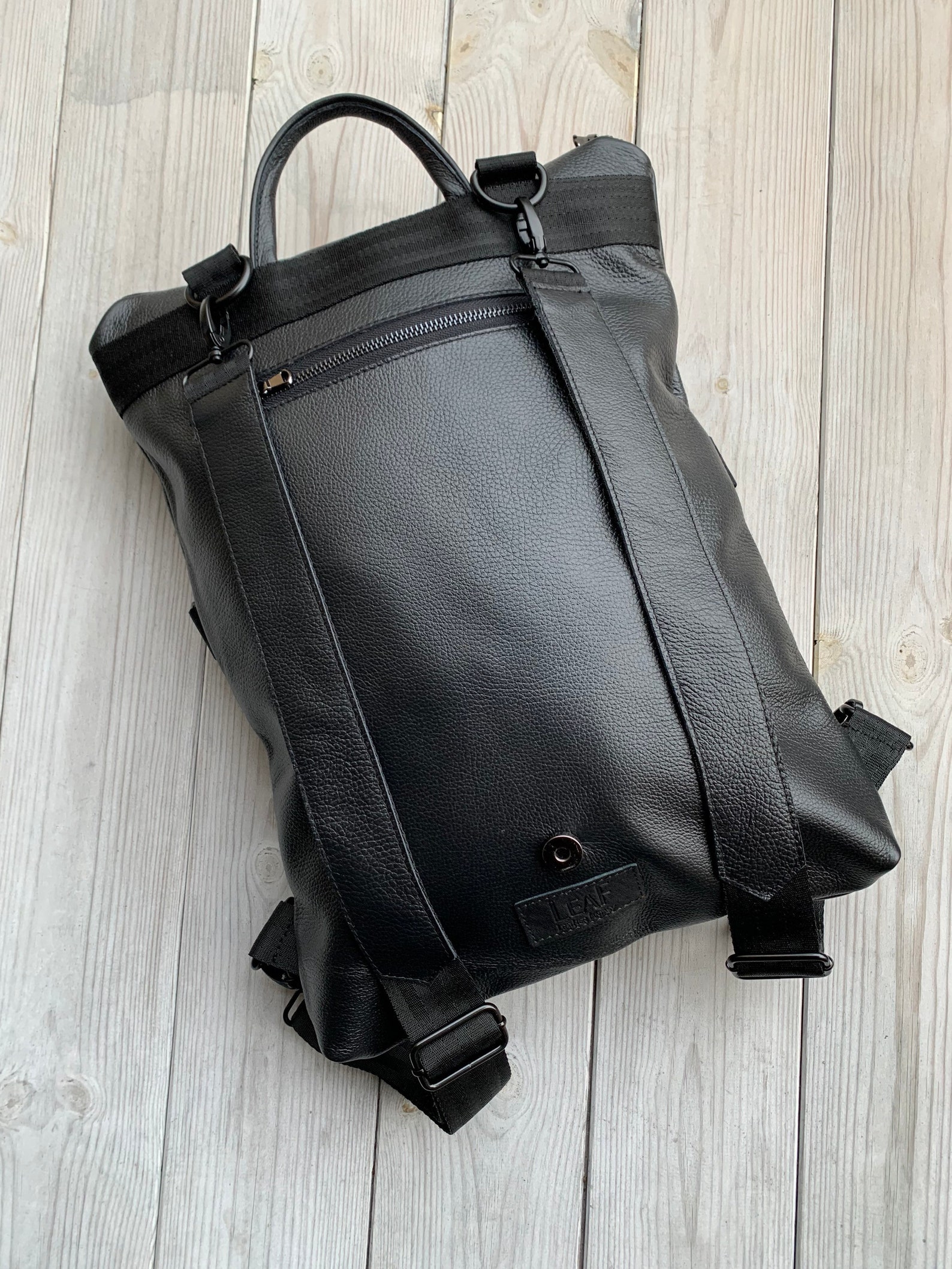 Black Backpack 4 in 1, Convertible Backpack, Backpack 4 Ways 3 Pockets ...