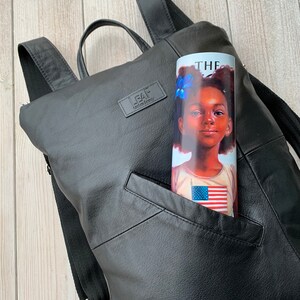 Zero Waste Backpack Upcycled Leather Backpack Black | Etsy