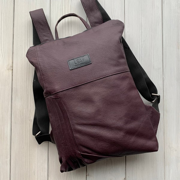 Purple Leather Bag - Etsy