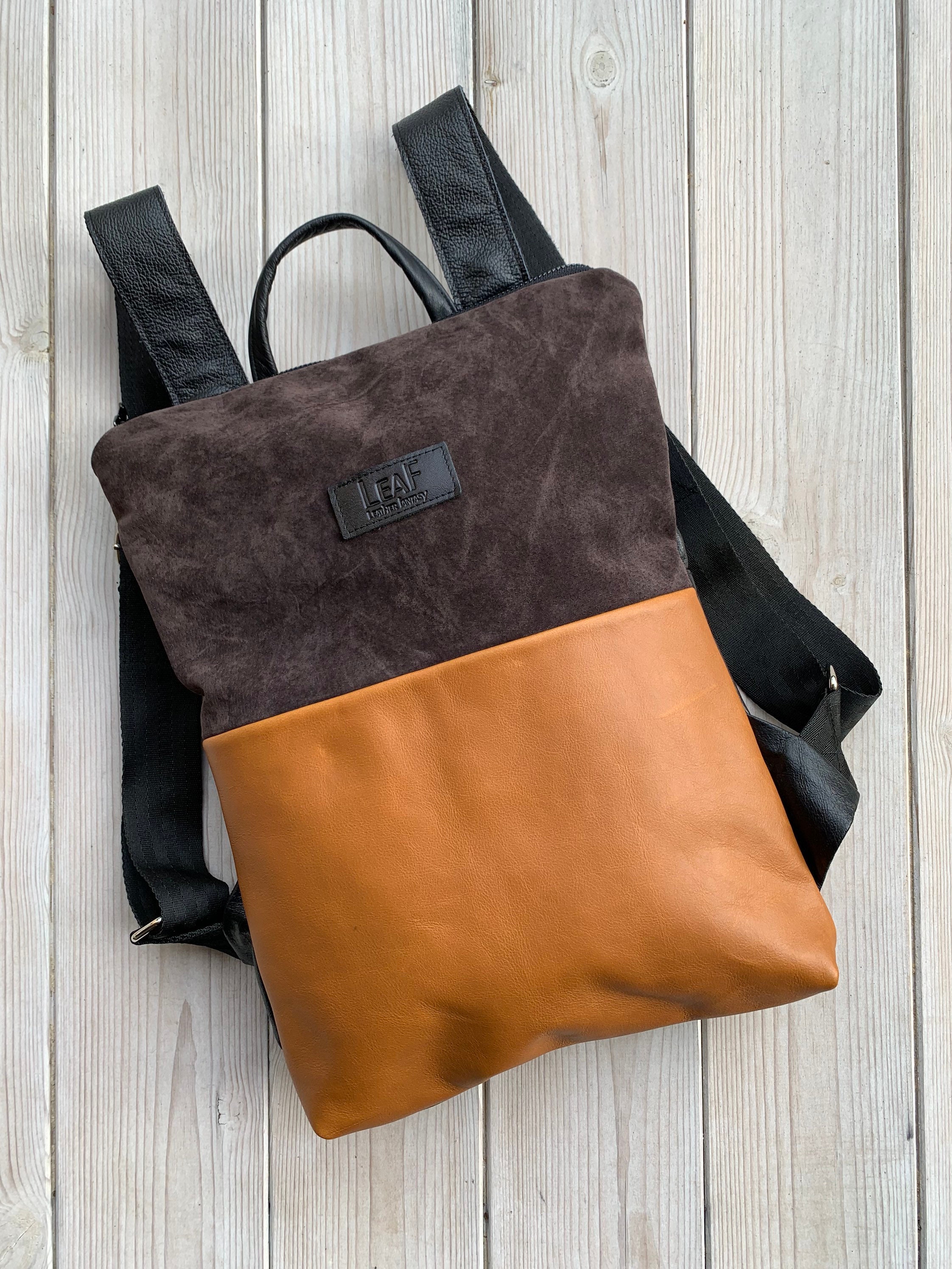 Mini Backpack Upcycled Backpack Leather Backpack Women | Etsy