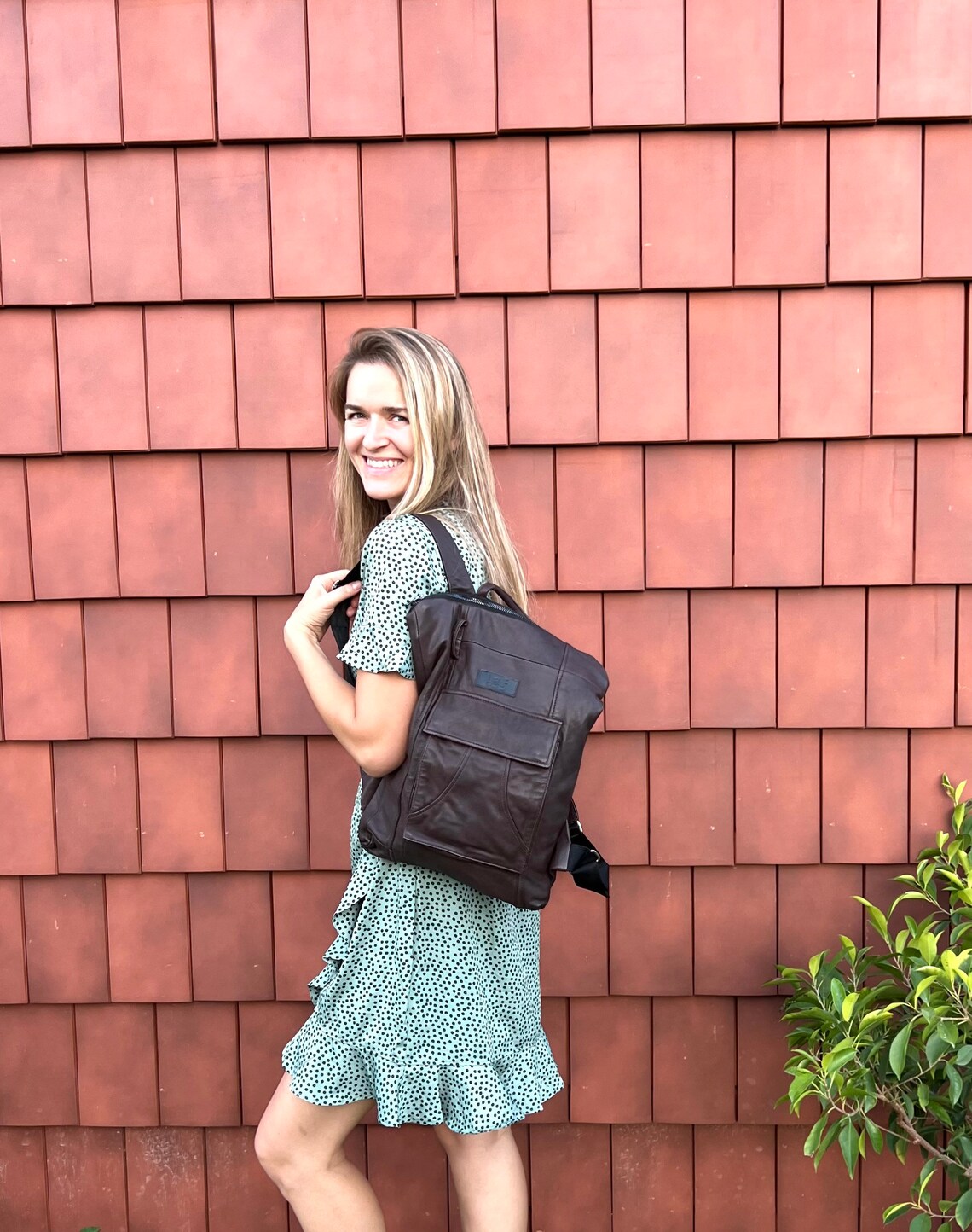 Brown Leather Backpack Unisex Backpack Minimalist Backpack - Etsy