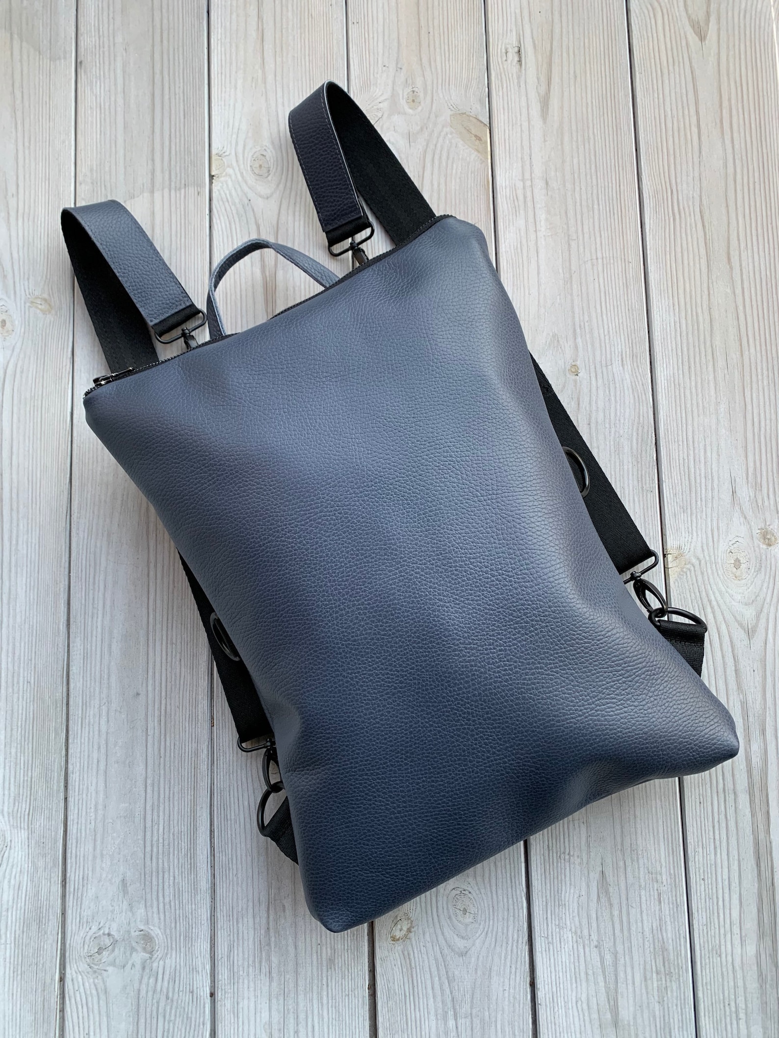 Black Backpack 4 in 1, Convertible Backpack, Backpack 4 Ways 3 Pockets ...