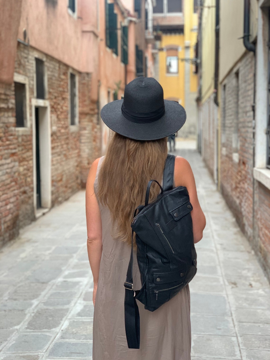 Oversized Leather Backpack Unisex Extravagant Upcycled - Etsy