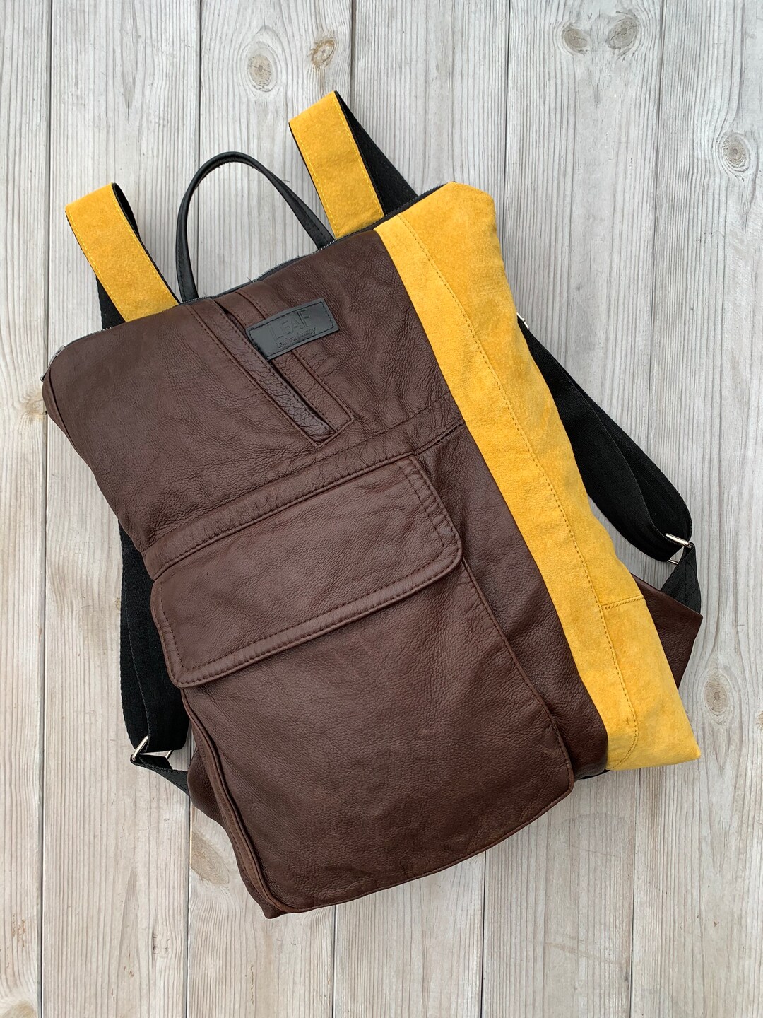 Repurposed Womens Leather Backpack Made From Tan Upcycled Leather - Etsy