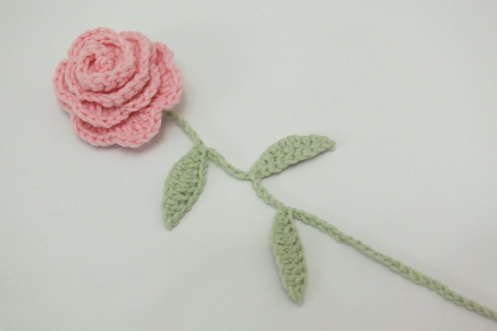 Crochet Bookmark Handmade Pink Rose Flower - Etsy