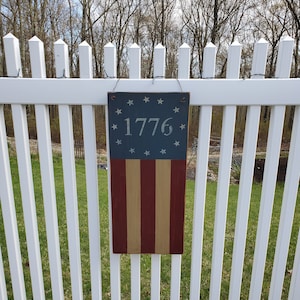 1776 American Flag Wooden Sign - Patriotic Home Decor - Etsy
