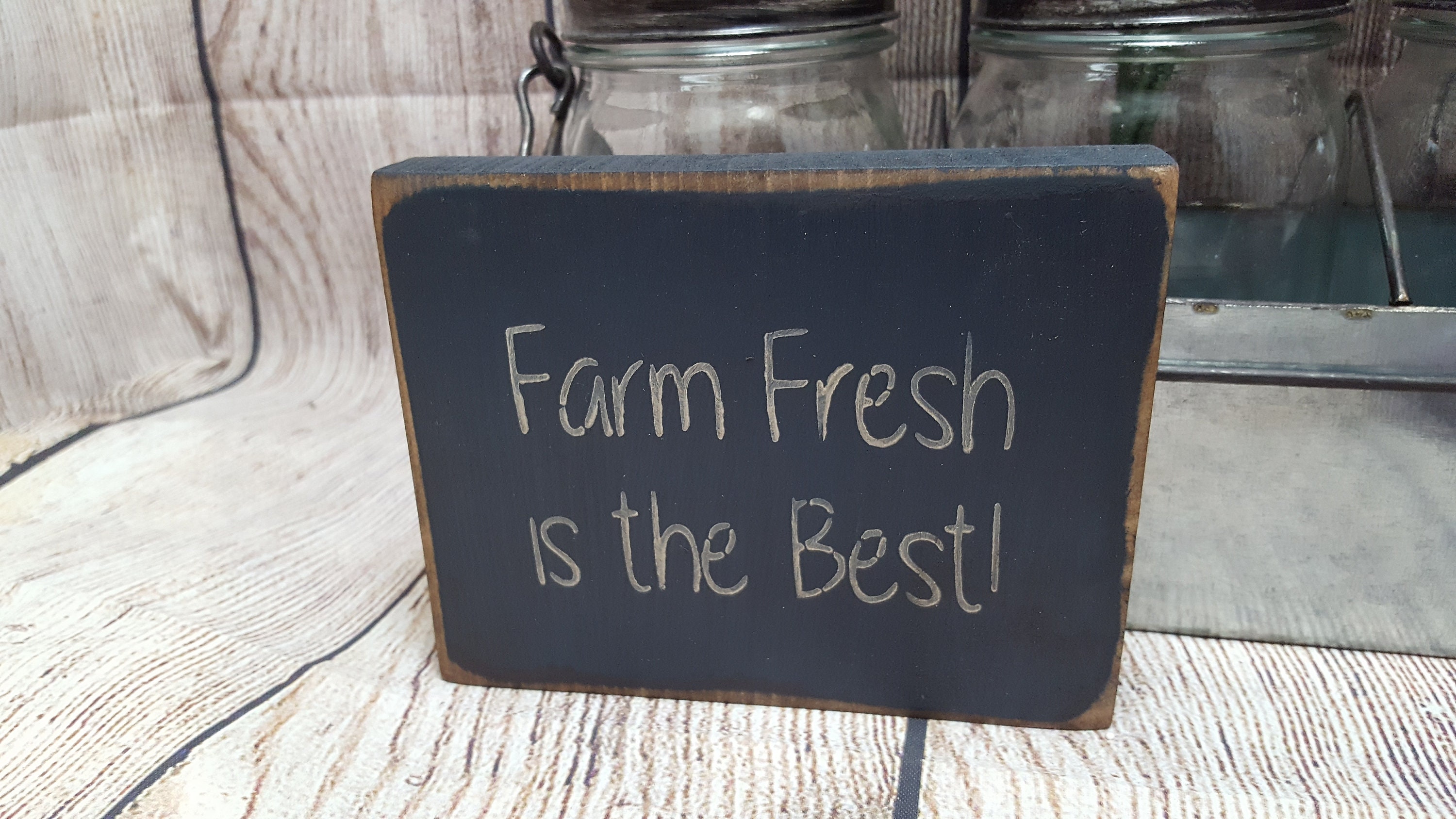 Farm Fresh is Best Fresh Food small sign shelf sitter wood | Etsy
