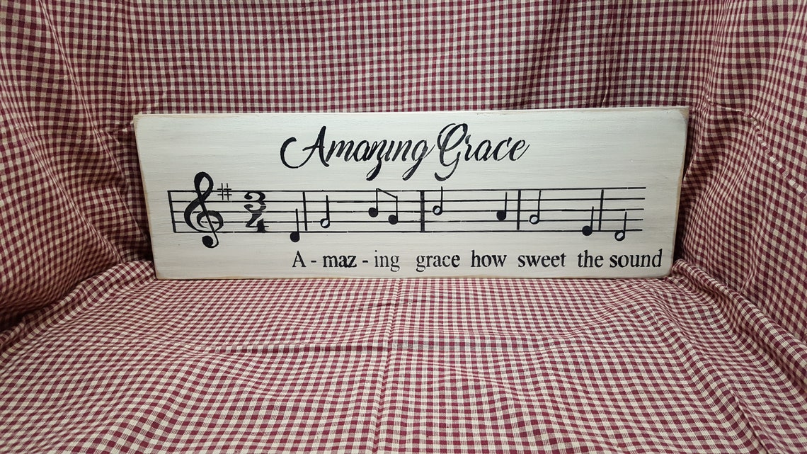 Amazing Grace Religious Sign Christian Sign Music Wood | Etsy