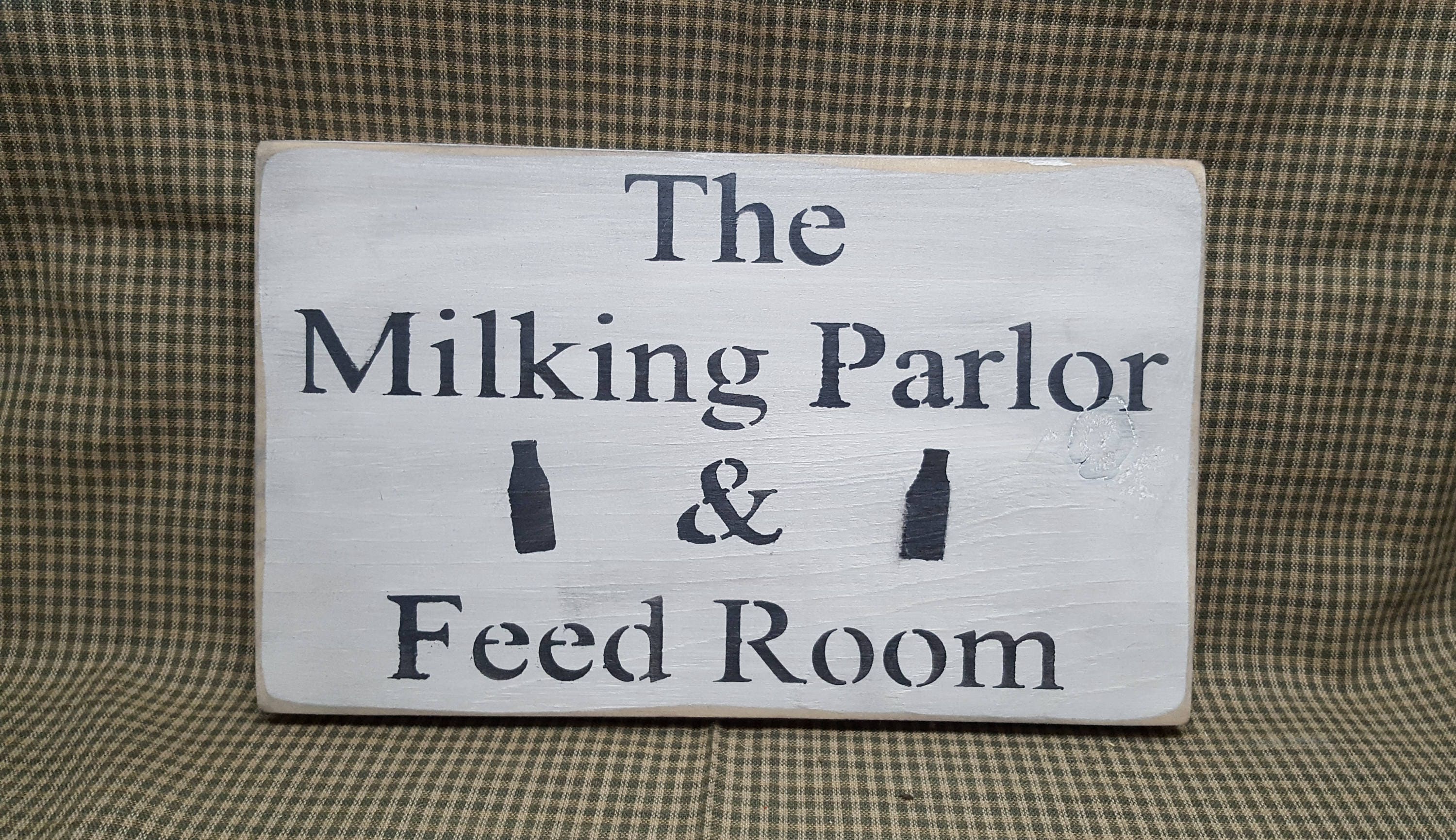 Milking Parlor & Feed Room Sign: Rustic Farmhouse Decor - Etsy