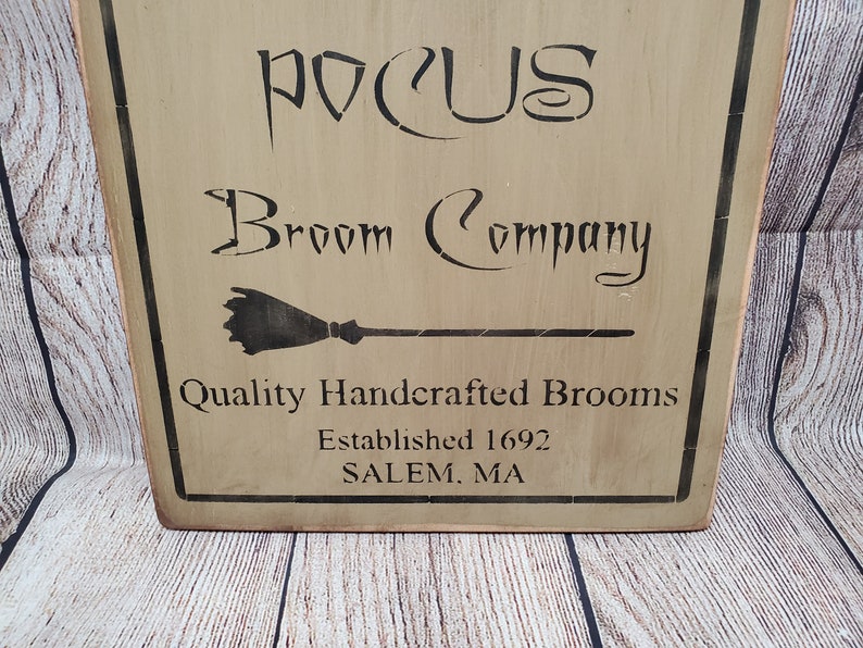 Hocus Pocus Broom Company Broom Bat Salem Halloween Sign | Etsy